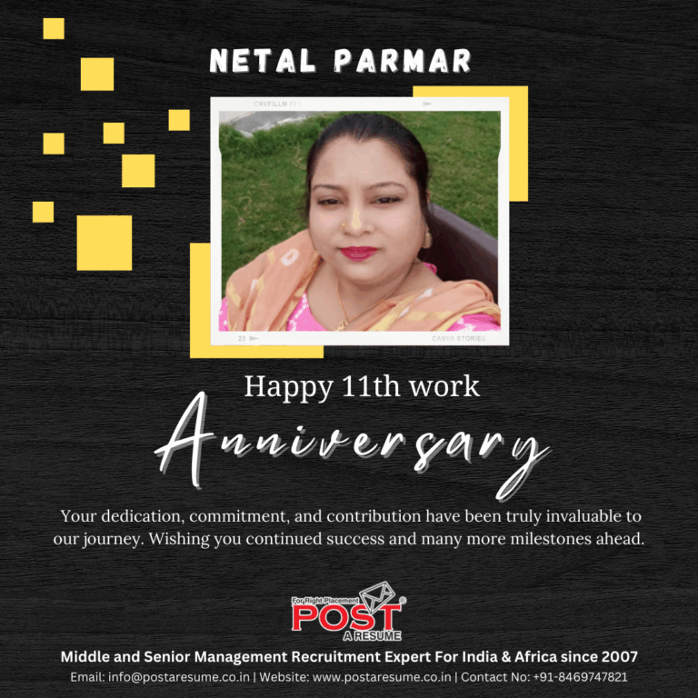 Honoring 11 Remarkable Years! Heartfelt congratulations to Netal Parmar ...